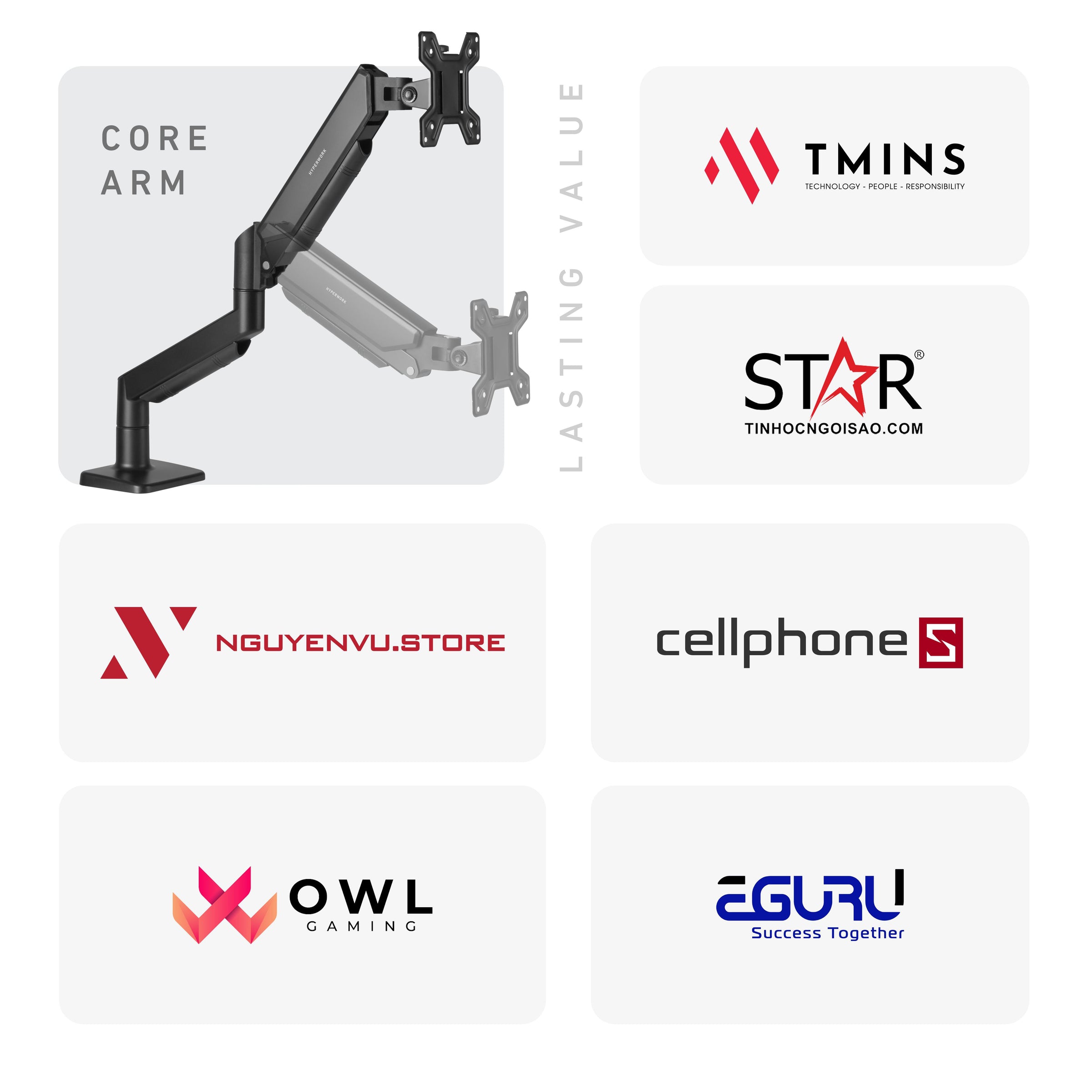 Giá đỡ màn hình HyperWork Core Arm | SA01